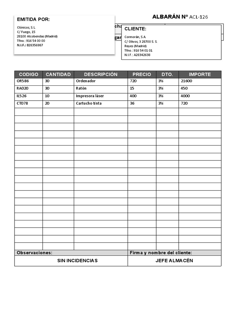 Albaran ACI 126 | PDF