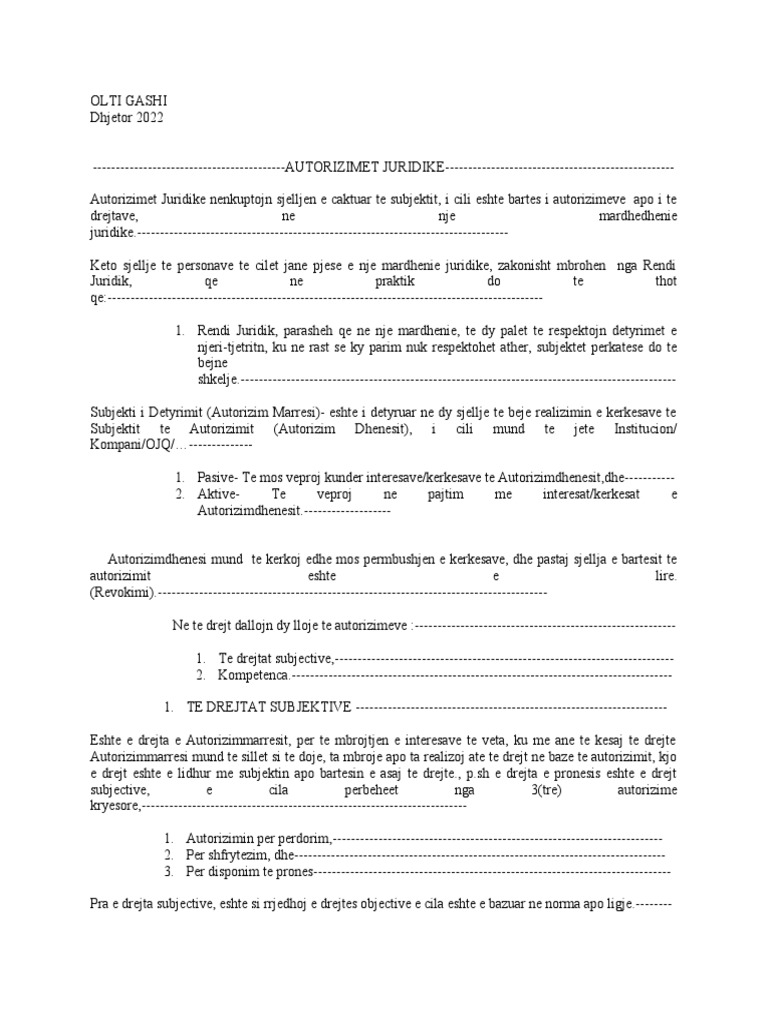 Autorizimet Juridike | PDF