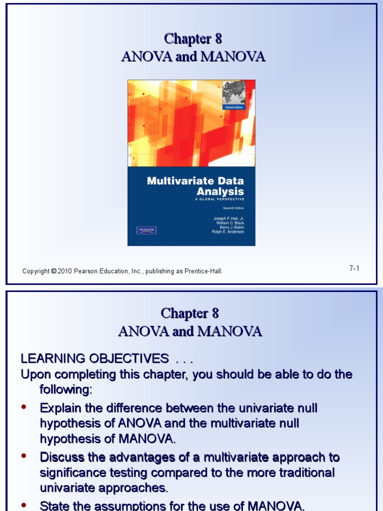 Chapter 08 - ANOVA MANOVA | PDF | Dependent And Independent Variables ...