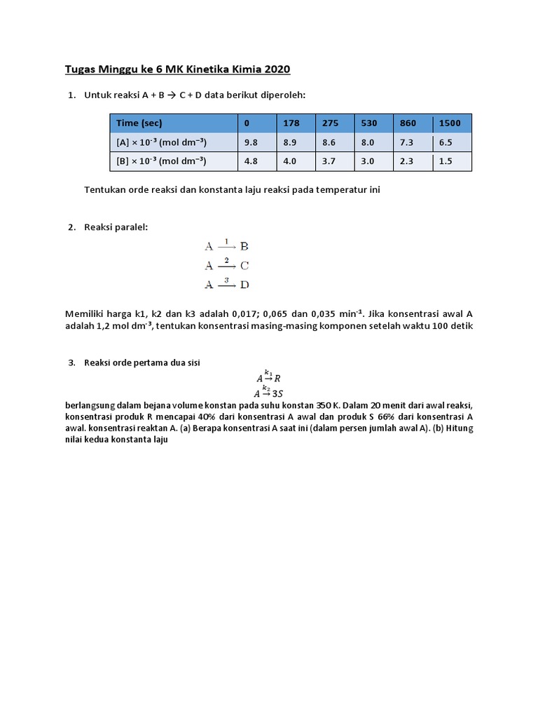 Practice Problem 1 Kinetika Kimia | PDF