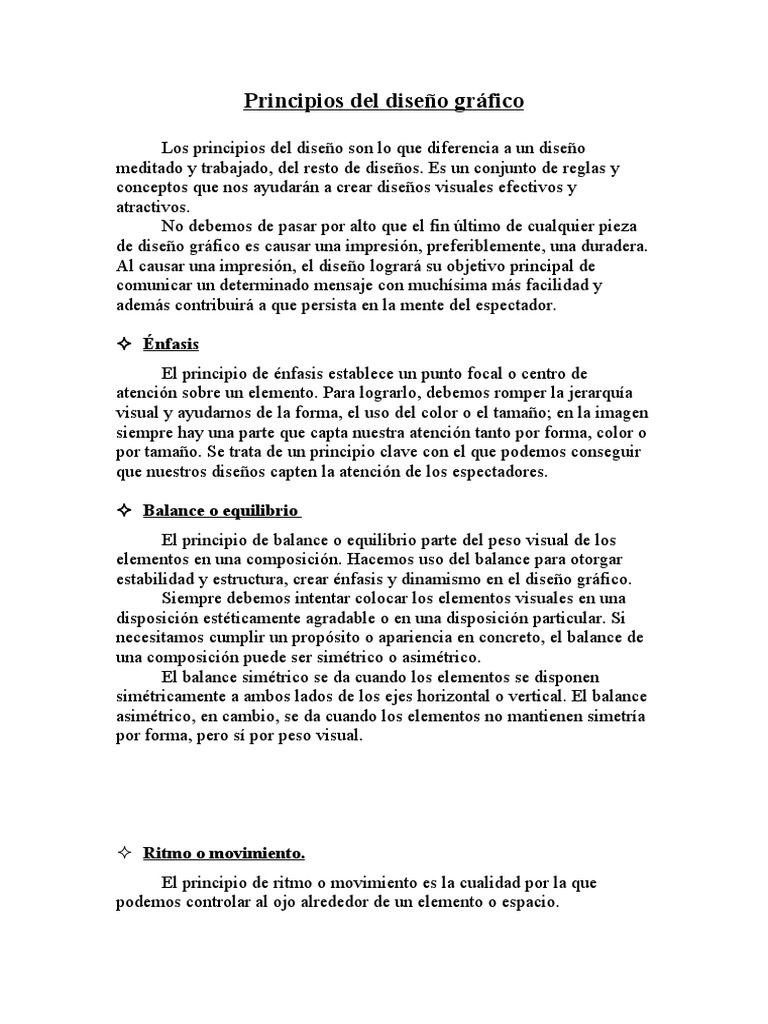 Principios Del Diseño Gráfico | PDF | Composición (artes visuales)