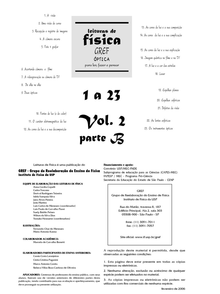 Leituras de Fisica Optica GREF PDF | PDF | Câmera | Olho