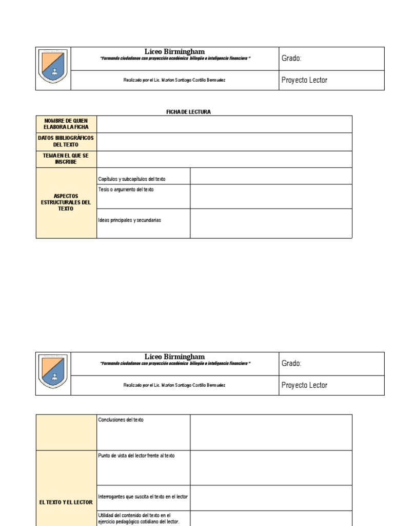 Formato Ficha de Lectura | PDF