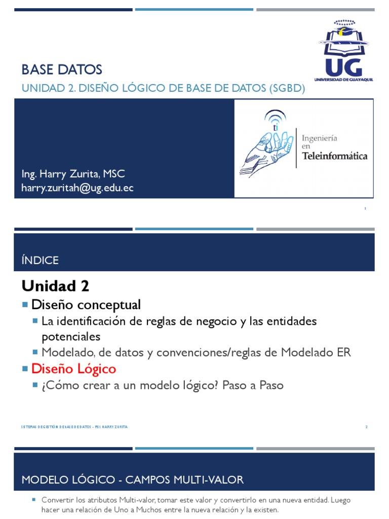 BDD 2022-02 U2-02 Diseño Logico de Base de Datos | PDF | Bases de datos | Diseño de software
