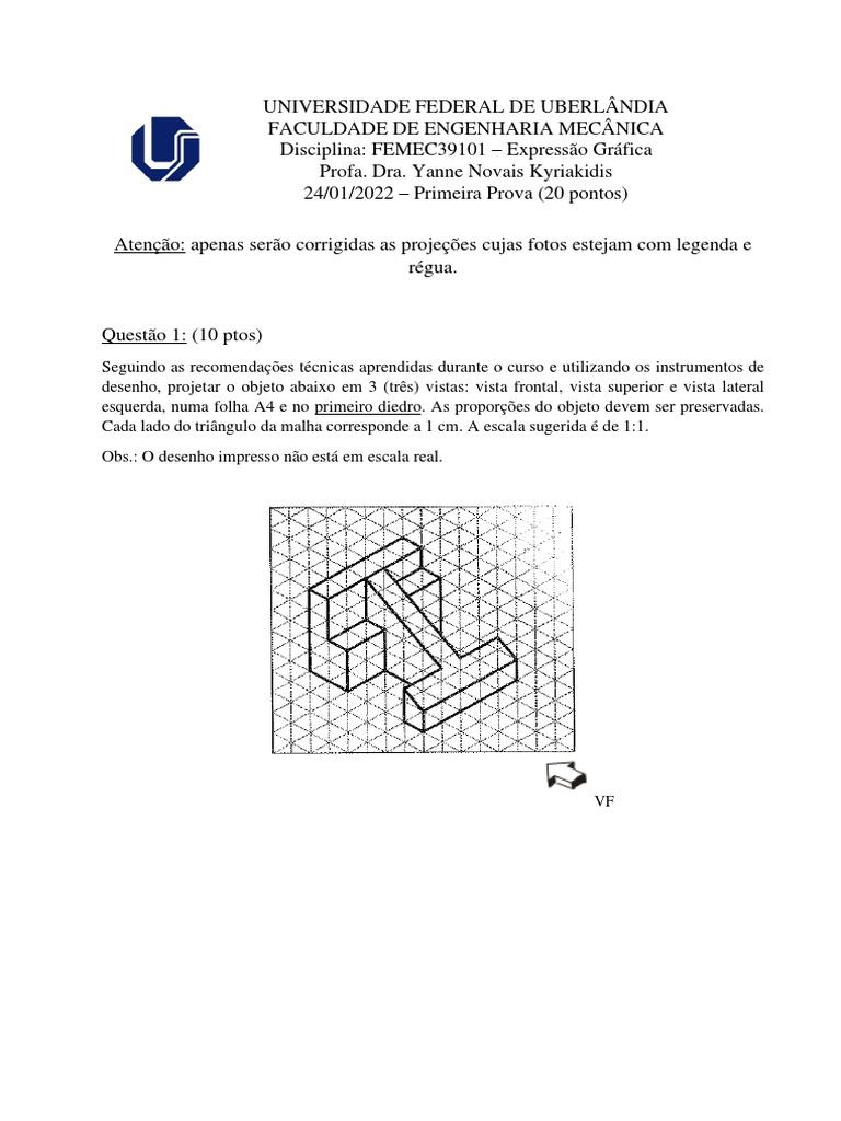 Desenho Técnico: 1º Diedro | PDF