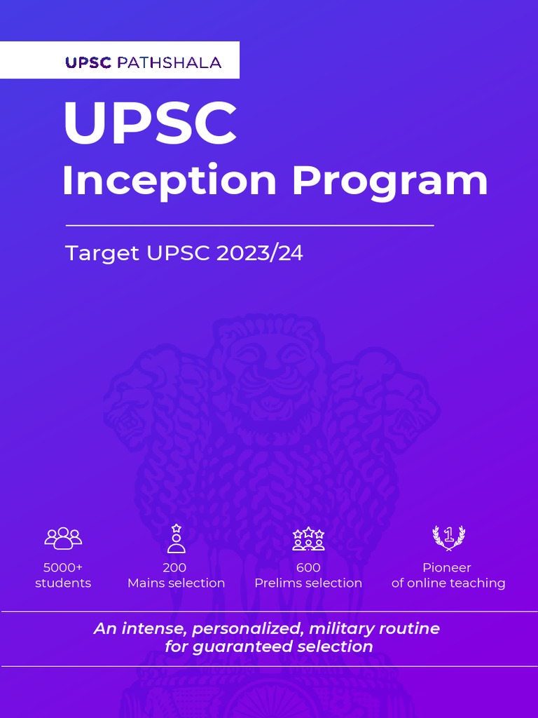 UPSC Inception Brochure 2024 | PDF | Earth | Mentorship