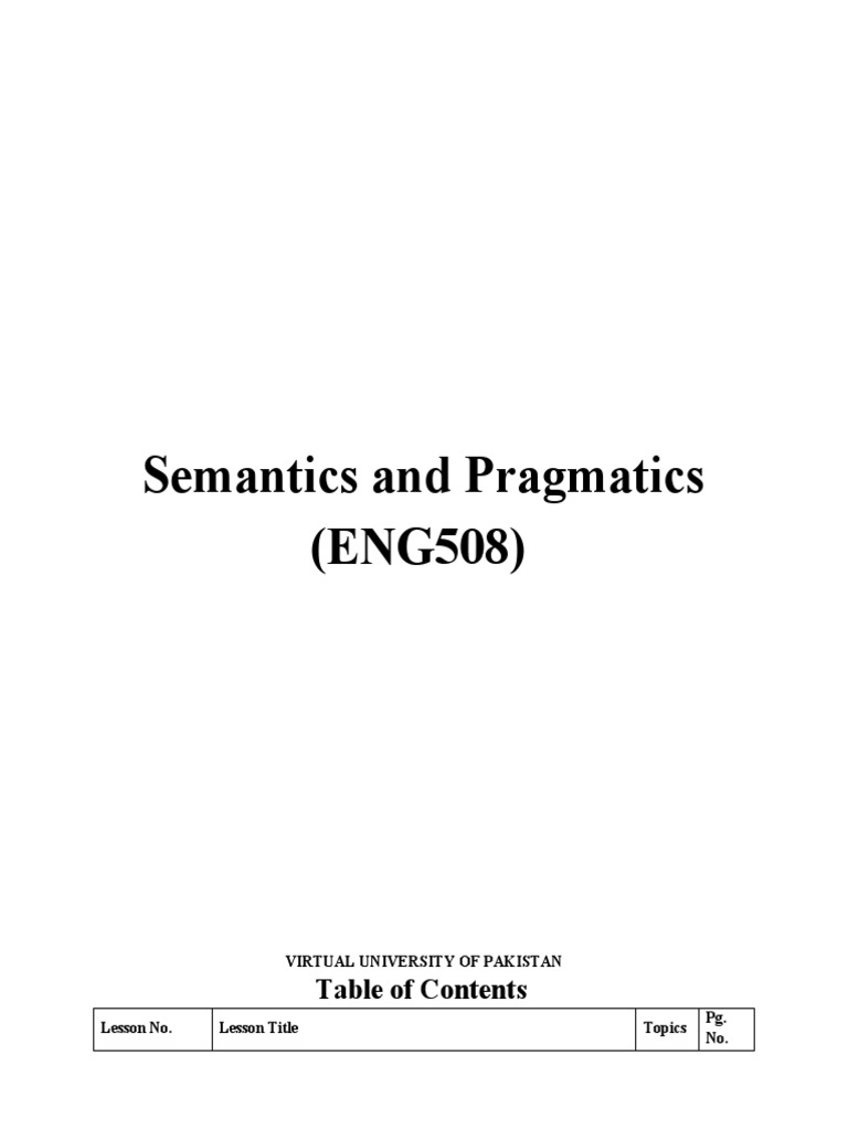 ENG-508 Handouts | PDF | Linguistics | Lexicon