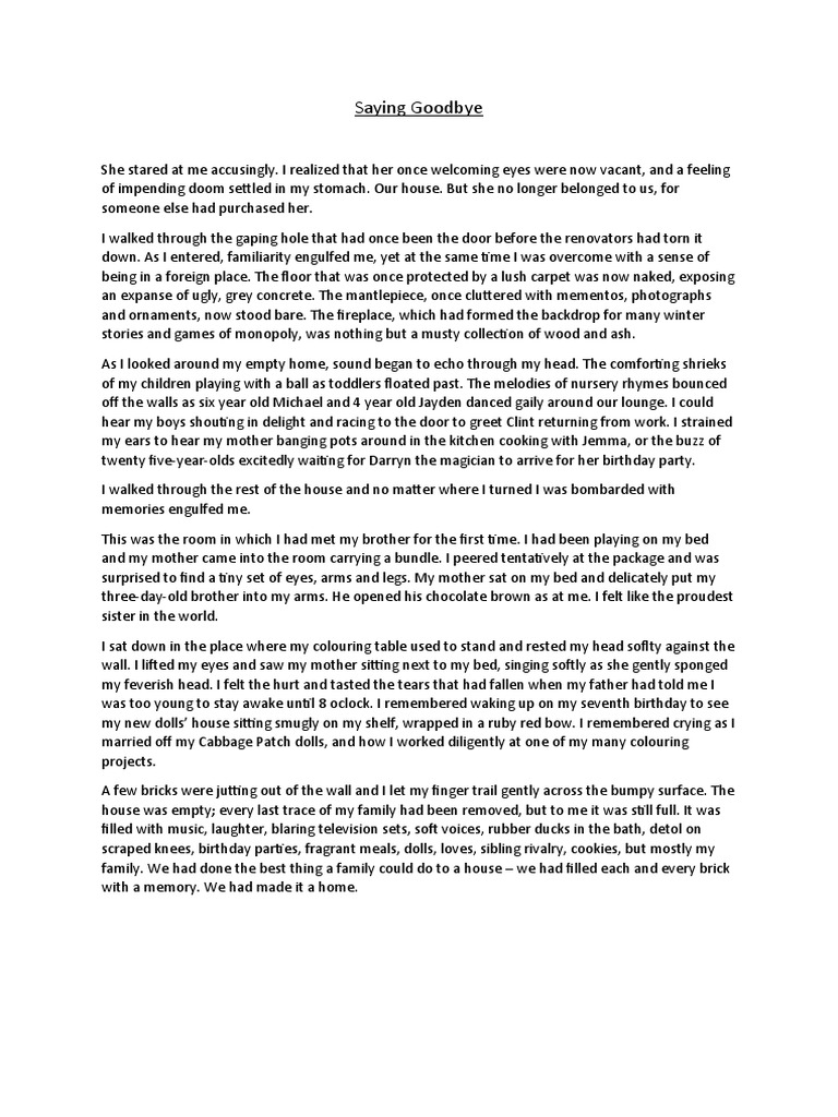 Saying Goodbye | PDF