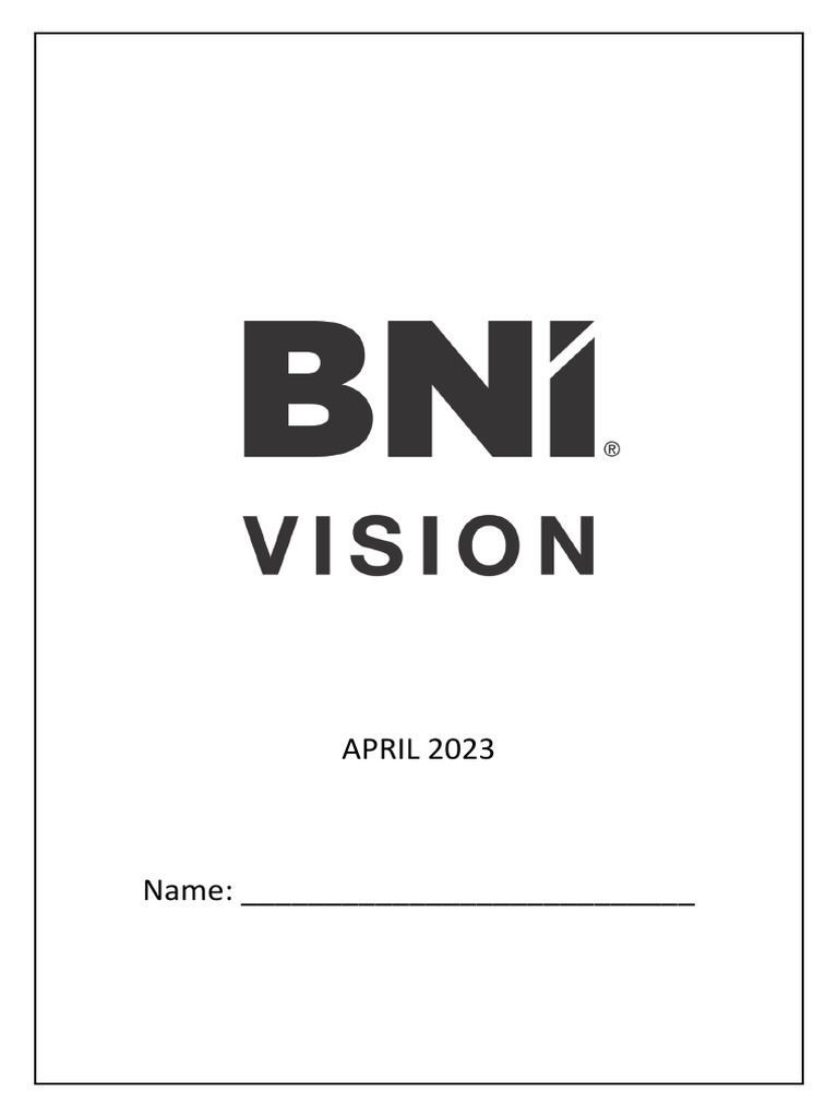 BNI Vision April 2023 Roster book (1) | PDF