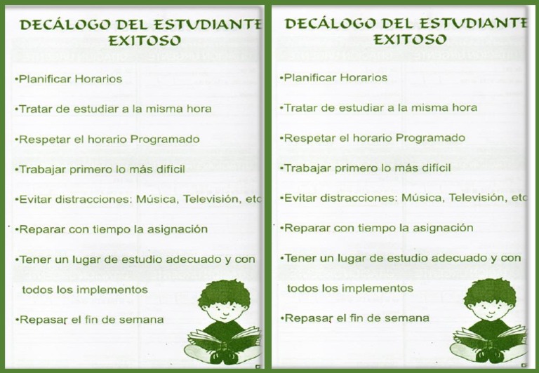 Decalogo Del Estudiante Exitoso | PDF