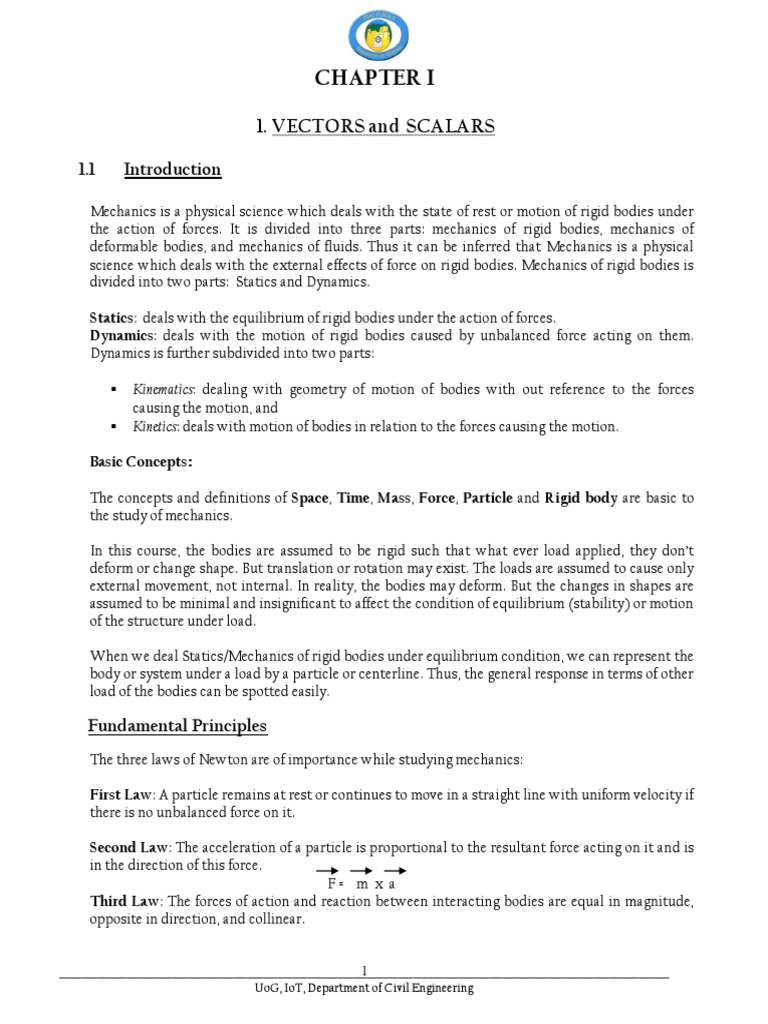 Statics Note | Download Free PDF | Euclidean Vector | Force Statics Note | Download Free PDF | Euclidean Vector | Force