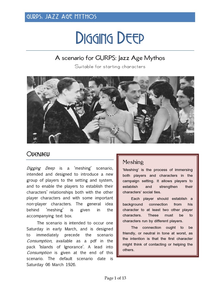 GURPS 4e - Jazz Age - Digging Deep | PDF GURPS 4e - Jazz Age - Digging Deep | PDF