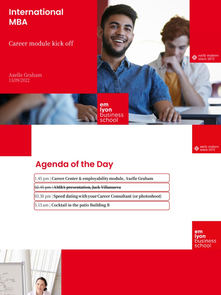 IMBA Career Module Presentation 130922 | PDF | Linked In | Business