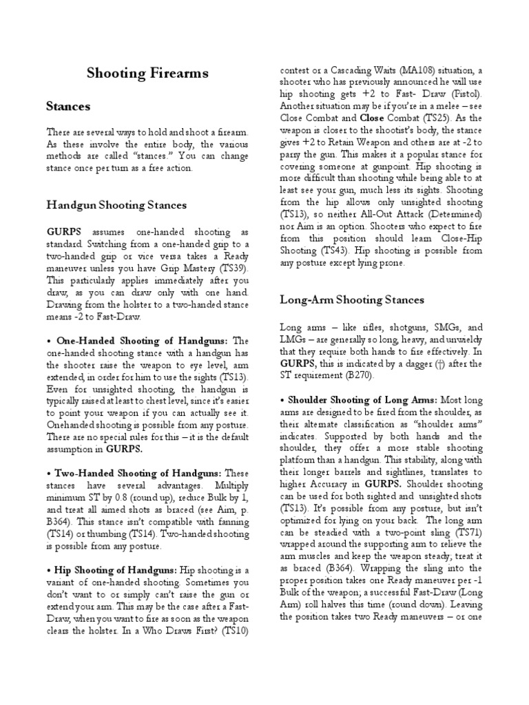 GURPS 4e - Shooting Firearms V4 | PDF | Magazine (Firearms) | Revolver