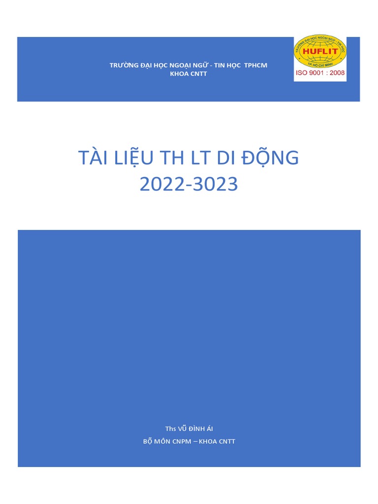 Tài Liệu Th Lt Di Động 2022-3023: Trường Đại Học Ngoại Ngữ - Tin Học Tphcm Khoa Cntt | PDF