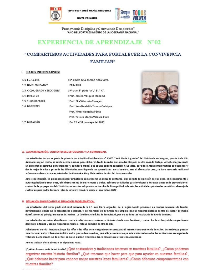 Experiencia de Aprendizaje #02 Jma 2022 | Descargar gratis PDF | Poesía | Geometría