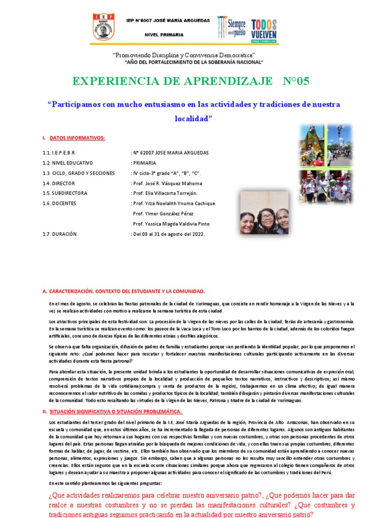 Experiencia de Aprendizaje #05 Jma 2022 | PDF | Geometría | Multiplicación