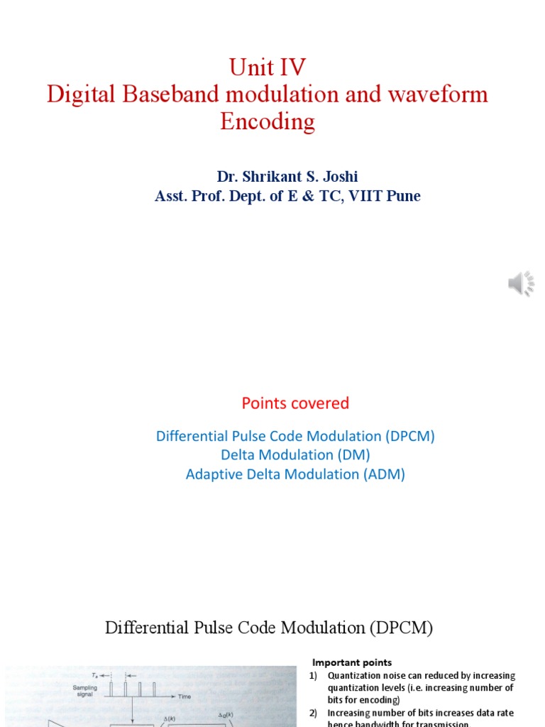 An Overview Of Digital Baseband Modulation Techniques Differential Pulse Code Modulation Delta