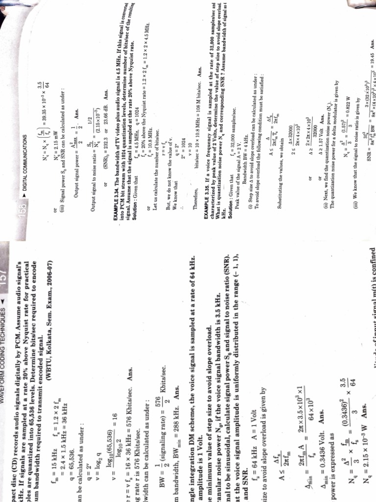 3.4.pcm numericals and line codes | PDF | Sampling (Signal Processing ...