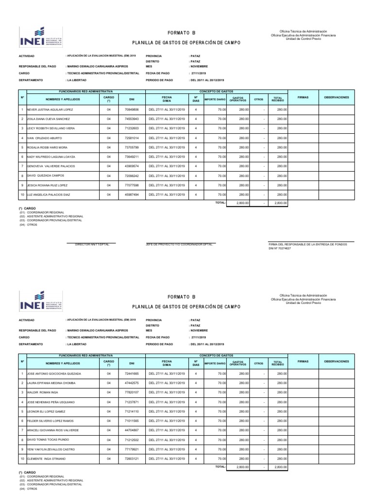 Formato B APLICADOR | PDF
