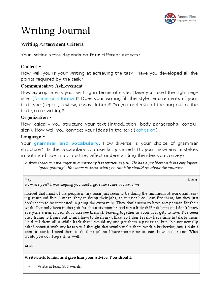 Writing Journal - Insert - Name - Date | PDF | Essays | Paragraph