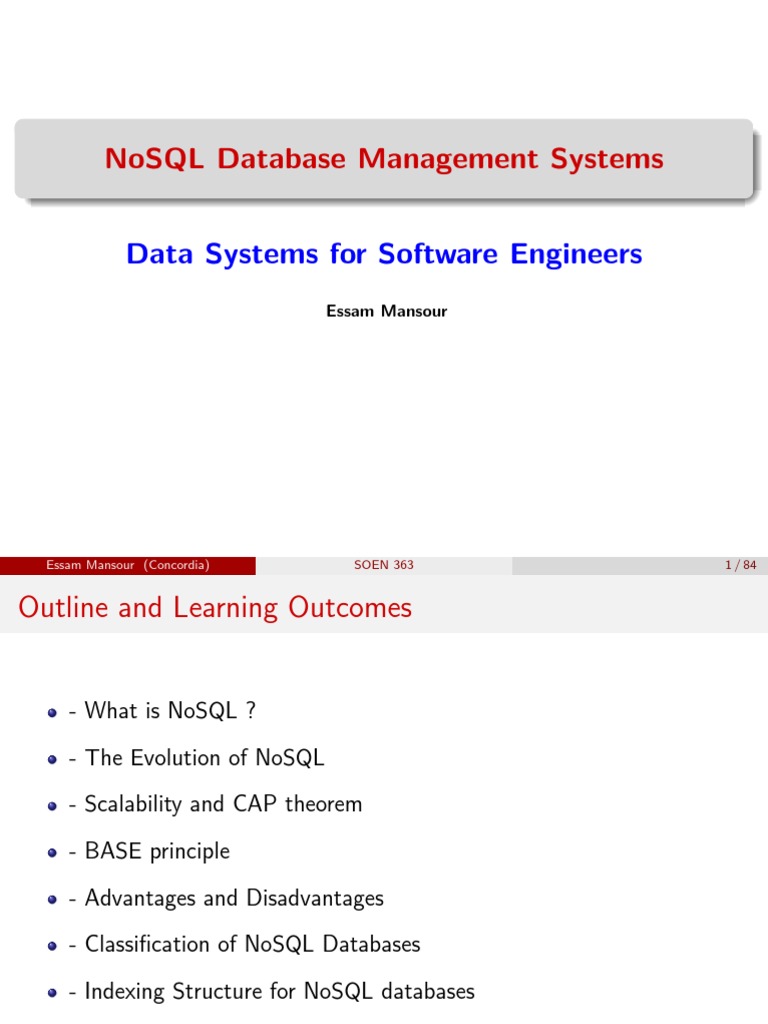 Lecture17 NoSQL Databases | PDF