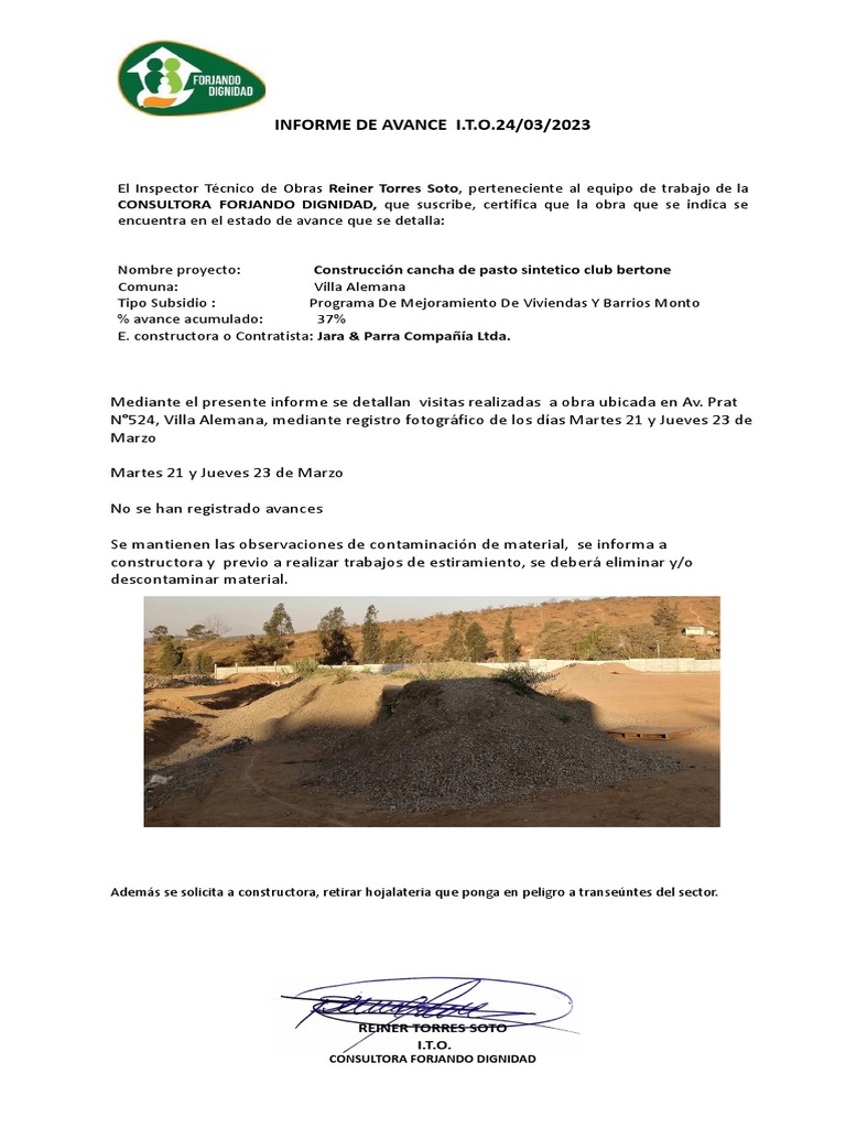 Informe de Estado de Obra | PDF