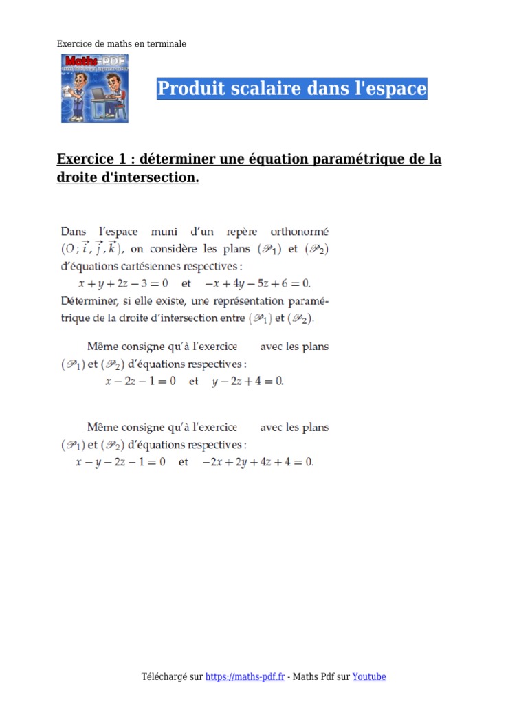 Produit scalaire dans l'espace | PDF