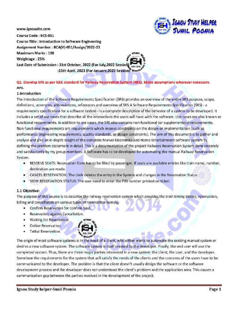 BCS-051 (2022-23) Solved Assignment | PDF