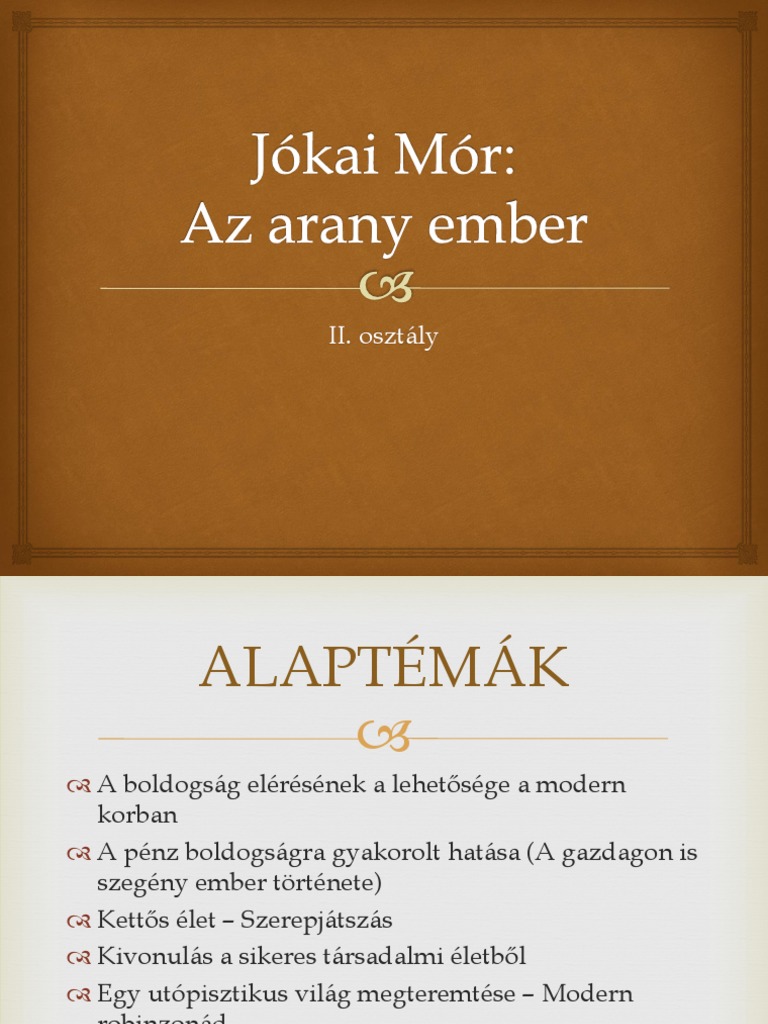 Jokai Mor Az Arany Ember | PDF