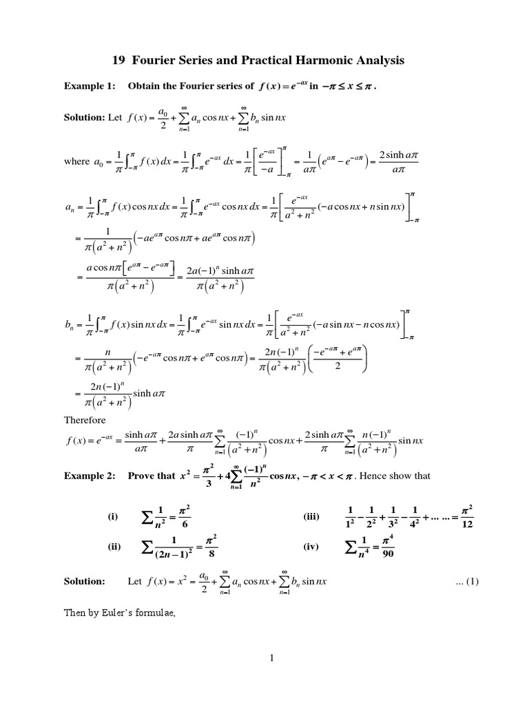 Fourier Series For Engineers Pdf Function Mathematics Mathematical Analysis
