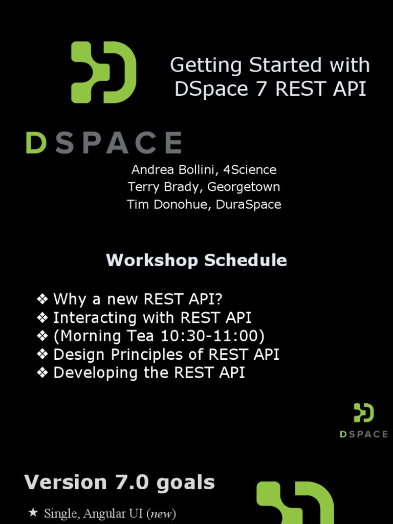 OR2018 Workshop - Getting Started With DSpace 7 REST API | PDF | Representational State Transfer ...