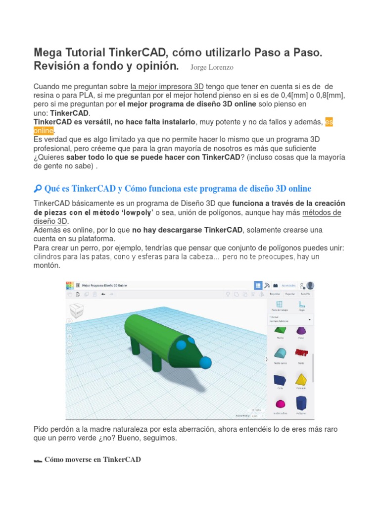 Mega Tutorial TinkerCAD | PDF