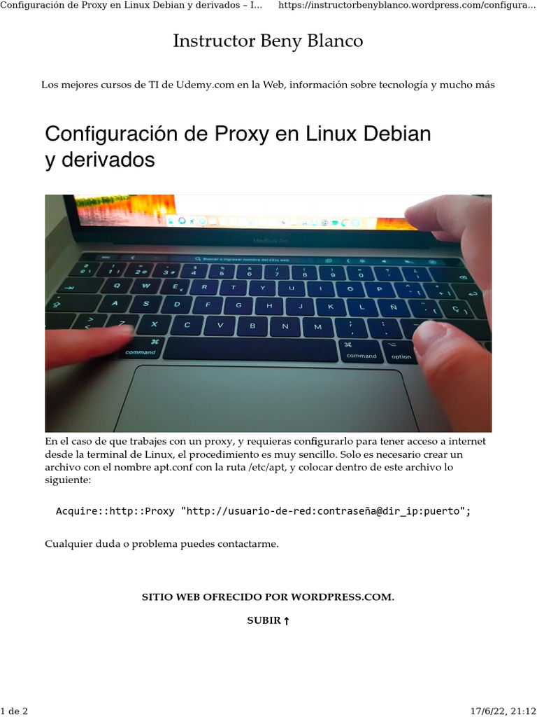 Configura Proxy en Linux Debian | PDF | Informática