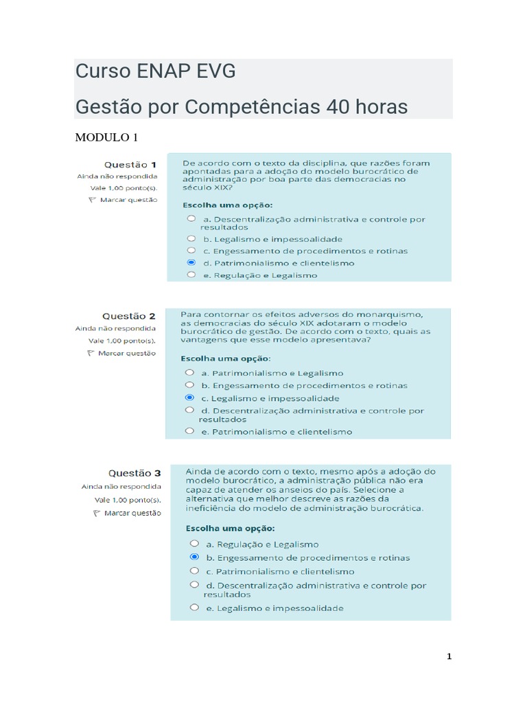 Curso ENAP EVG Gestão Por Competencias 40 Horas Atualizado | PDF ...