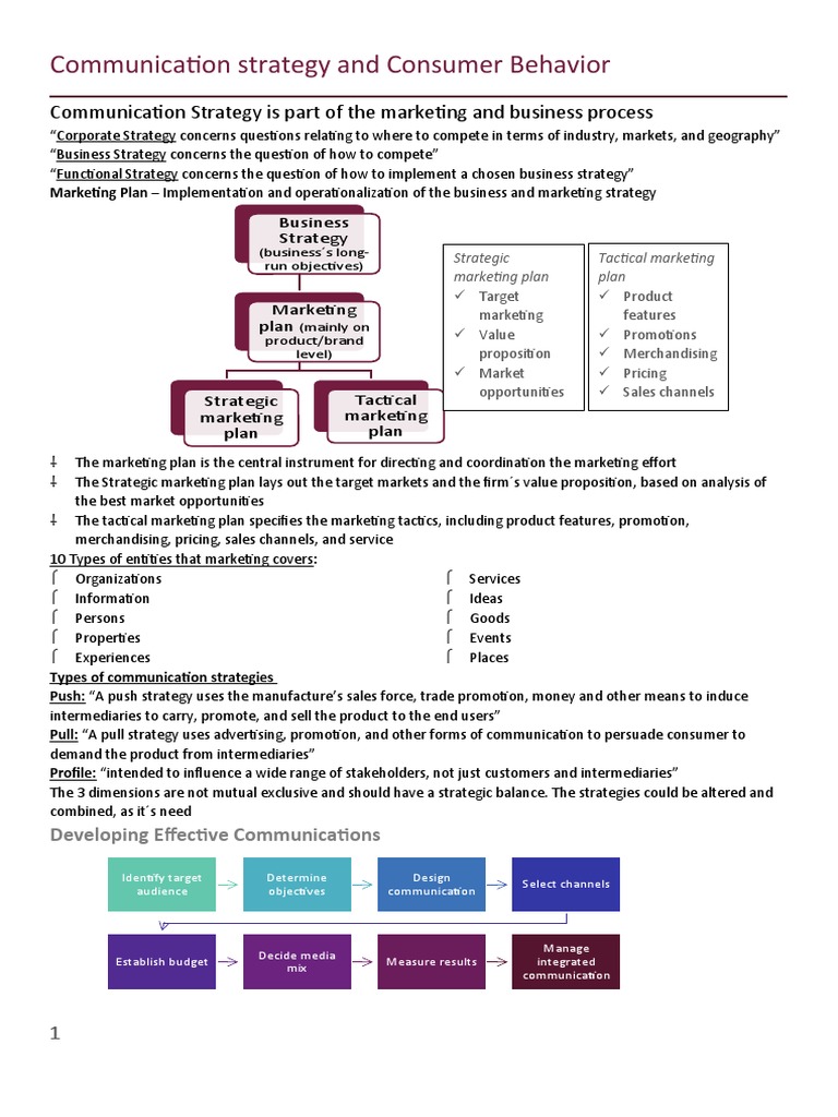 Communication Strategy | PDF | Market Segmentation | Target Audience