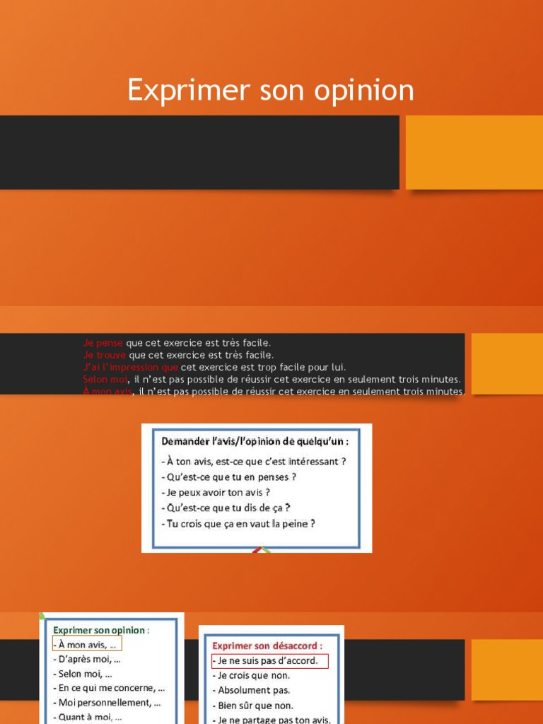 Exprimer Son Opinion Fiche Pedagogique - 141950 | PDF