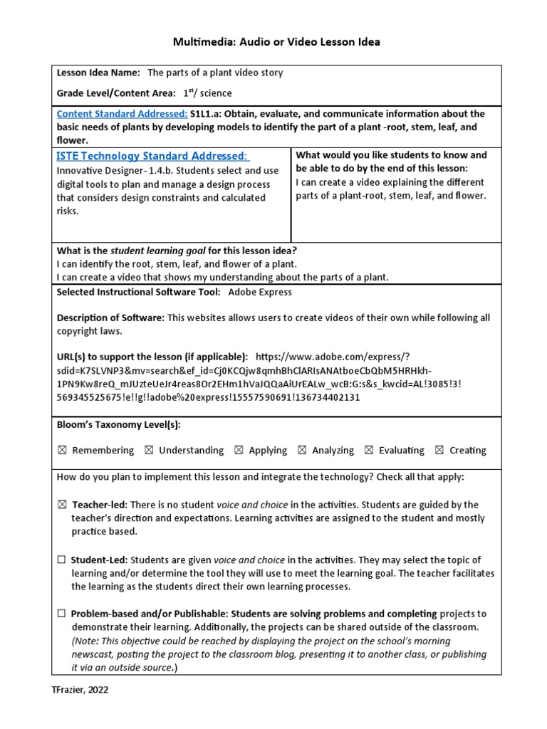 Adobe Express Lesson Idea | PDF | Learning | Multimedia