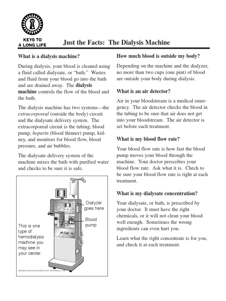 Just The Facts The Dialysis Machine | PDF | Hemodialysis | Medical ...