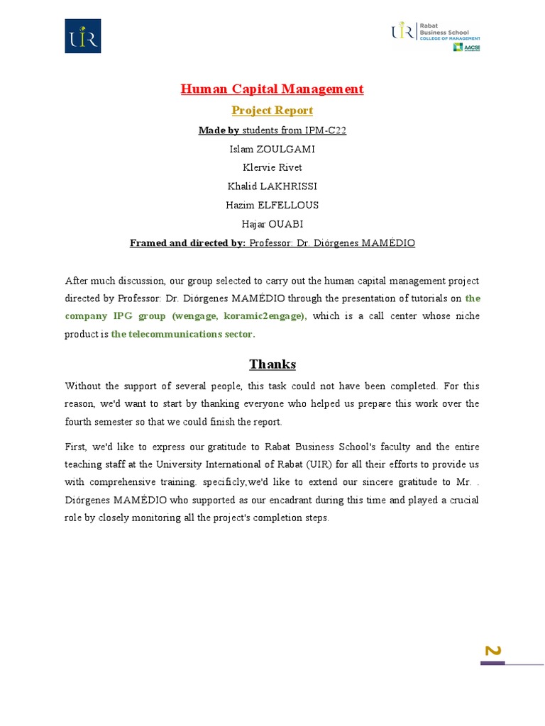 Human Capital Management: Project Report | PDF | Recruitment | Employee ...