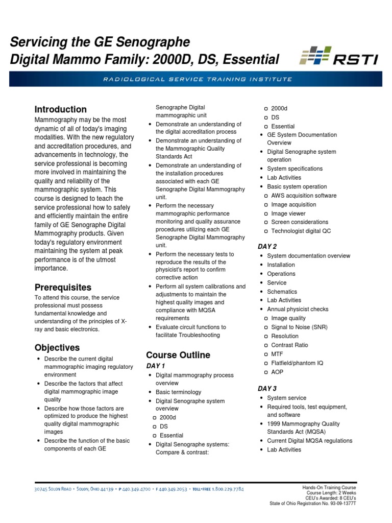 Vdocuments - MX - Servicing The Ge Senographe Digital Mammo Family ...