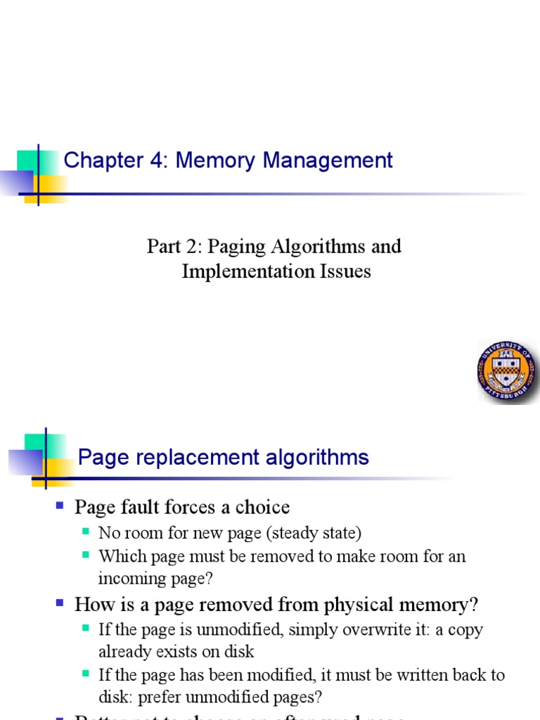 Chapter 4: Memory Management: Part 2: Paging Algorithms and Implementation Issues | PDF ...