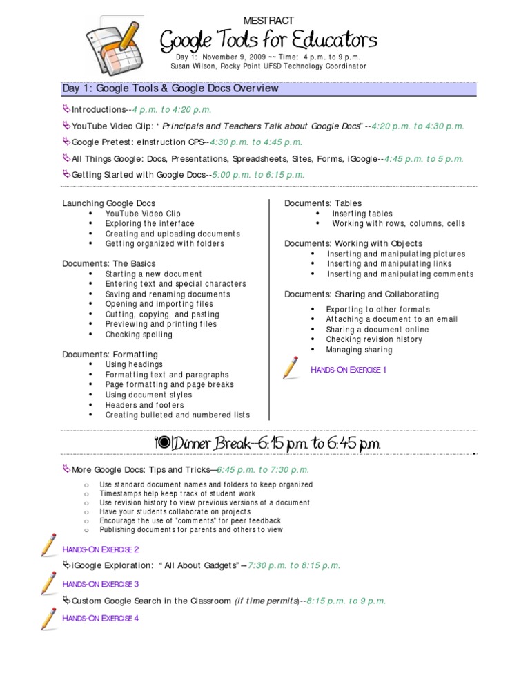Google Docs Workshop for Educators | PDF