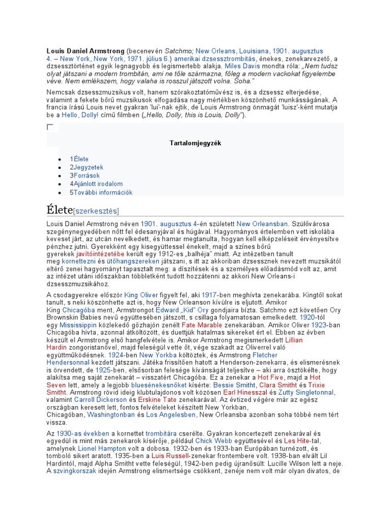 Louis Daniel Armstrong | PDF