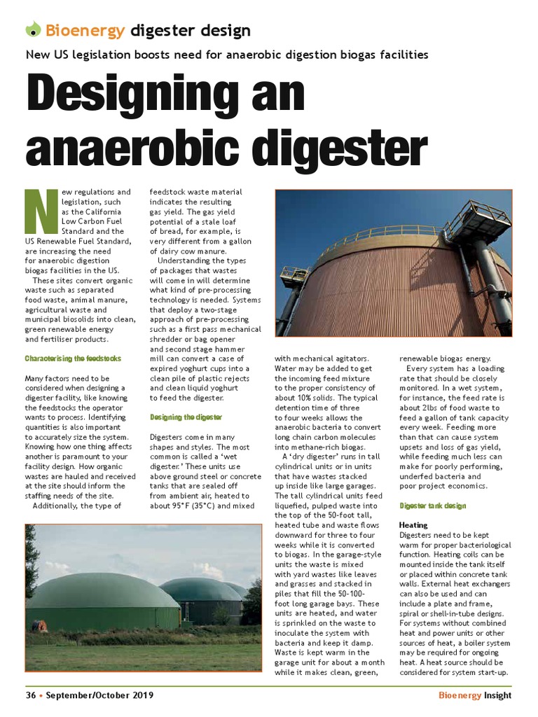 Designing An Anaerobic Digester | PDF | Anaerobic Digestion | Biogas