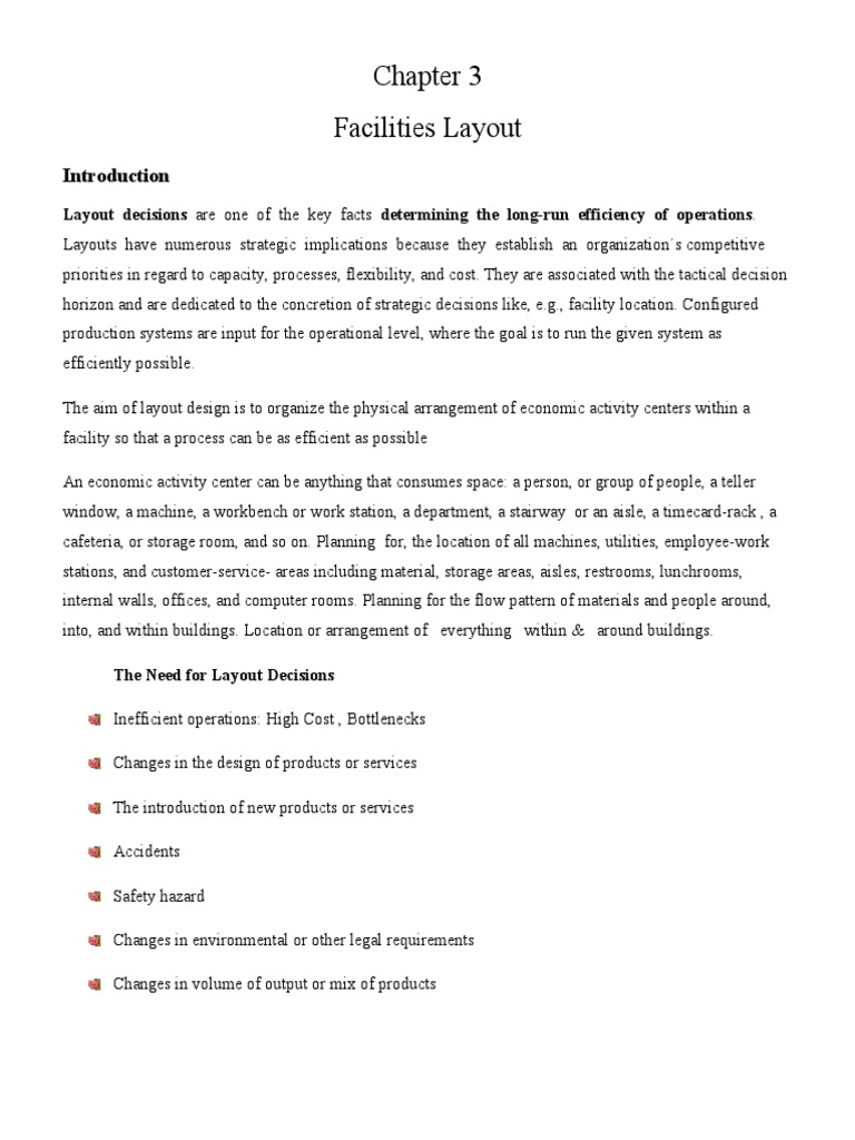 Facility Layout Design and Types | PDF | Business Process