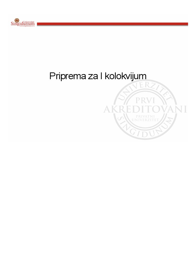 Priprema Za I Kolokvijum | PDF