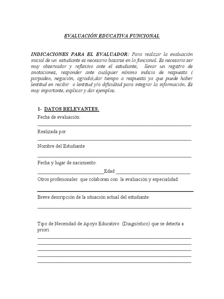 Evaluacion Funcional G Martinez | PDF
