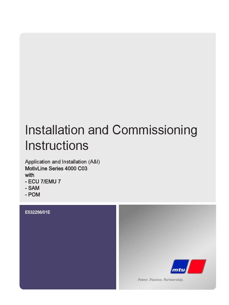 Installation and Commissioning Instructions | PDF