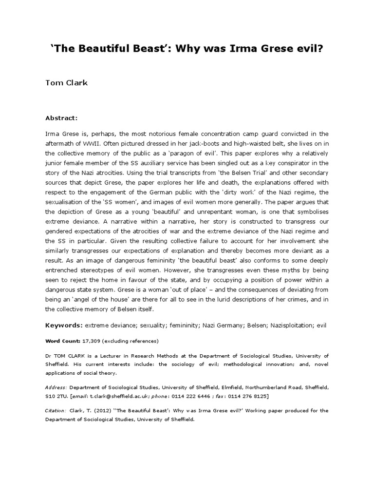 The Beautiful Beast Why Was Irma Grese e | PDF